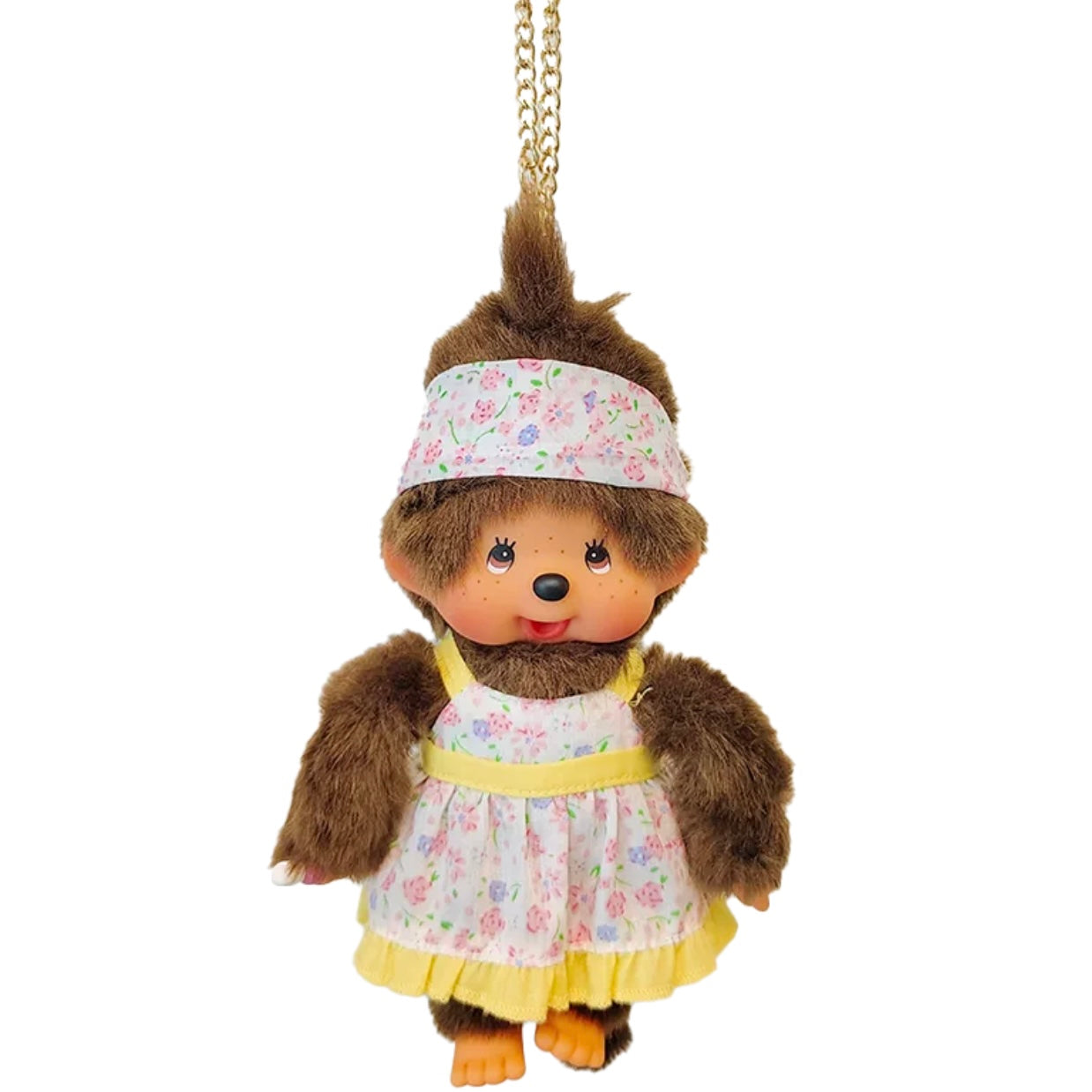 MONCHHICHI Monchhichi Yellow Floral Dress Doll 20CM Mascot Holder Keychain | Yore Store – YORE STORE