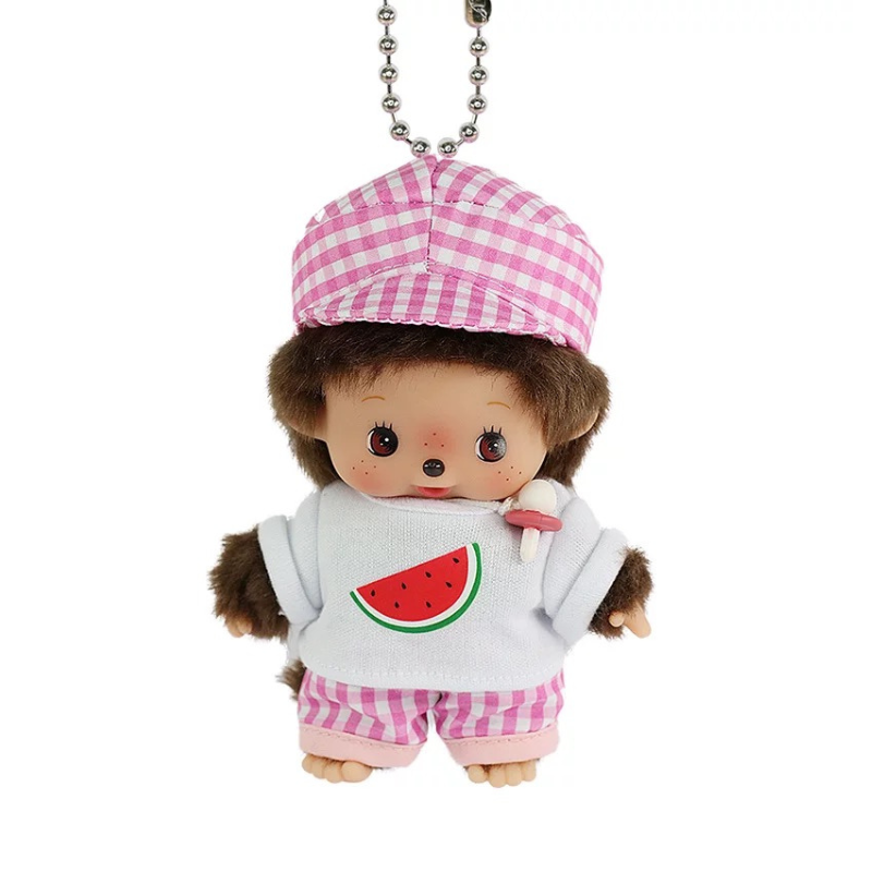MONCHHICHI Bebichhichi KC Pink Checker Boy Mascot Holder Keychain ...
