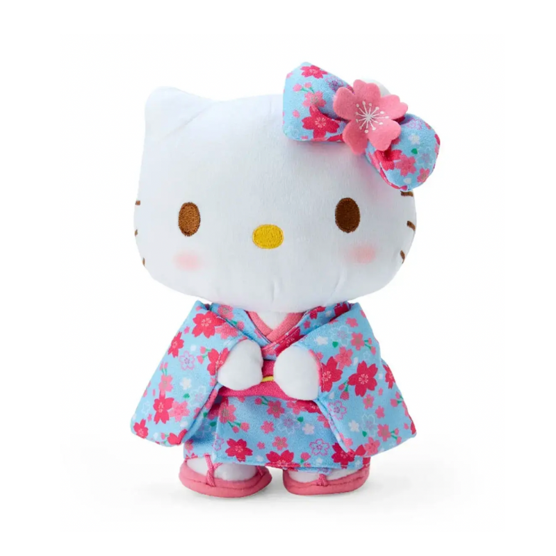SANRIO Hello Kitty Sakura Kimono Blue Plush Doll | YORE STORE